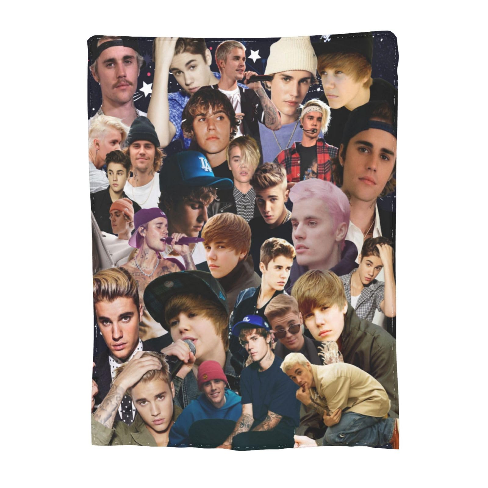 Singer Justin Blanket Throw Blanket Soft Plush Travel Blanket for Bedroom Living Room Couch Office All Season Gift for Women Men Girls Boys 50"x40"