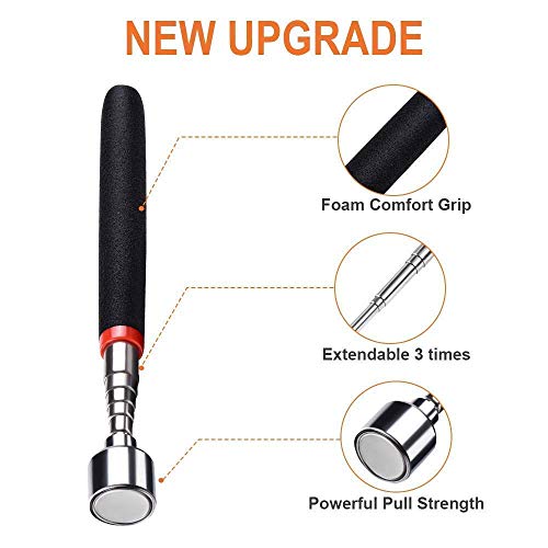 Tool Gifts for Men-Christmas Gifts Ideas for Men Dad Father Husband Adult Him Handymen Woodworker,Magnet Tool 2 Pack and Stocking Stuffers Tool -Magnetic Tool Pickup,Telescoping Magnet 1 Pack