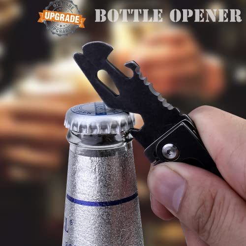 edcfans Keychain Knife, EDC Multitool Key Chains for man, Small Pocket Knives with Clip Box Cutter with Can / Bottle Opener, Screwdriver, Wrench and Pry Tool, Gifts for Men Women Dad Everyday Carry