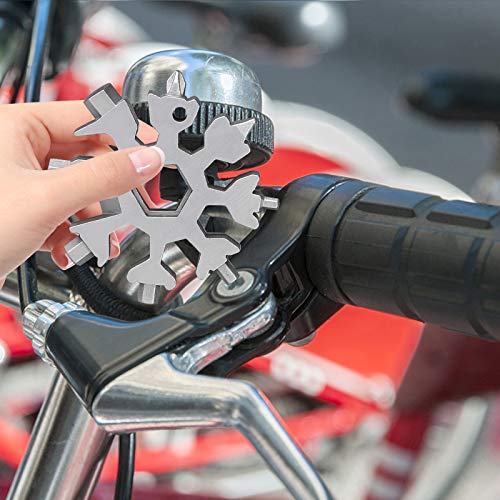 GADIEDIE 2 Pcs 18-in-1 Snowflakes Multi Tool,Great Christmas Gift, Stainless Steel Snowflake Bottle Opener,Definitely a Winner for The Kitchen Drawer or Glove Compartment(Black/Silver)