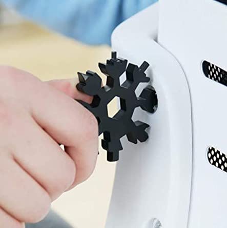 GADIEDIE 2 Pcs 18-in-1 Snowflakes Multi Tool,Great Christmas Gift, Stainless Steel Snowflake Bottle Opener,Definitely a Winner for The Kitchen Drawer or Glove Compartment(Black/Silver)