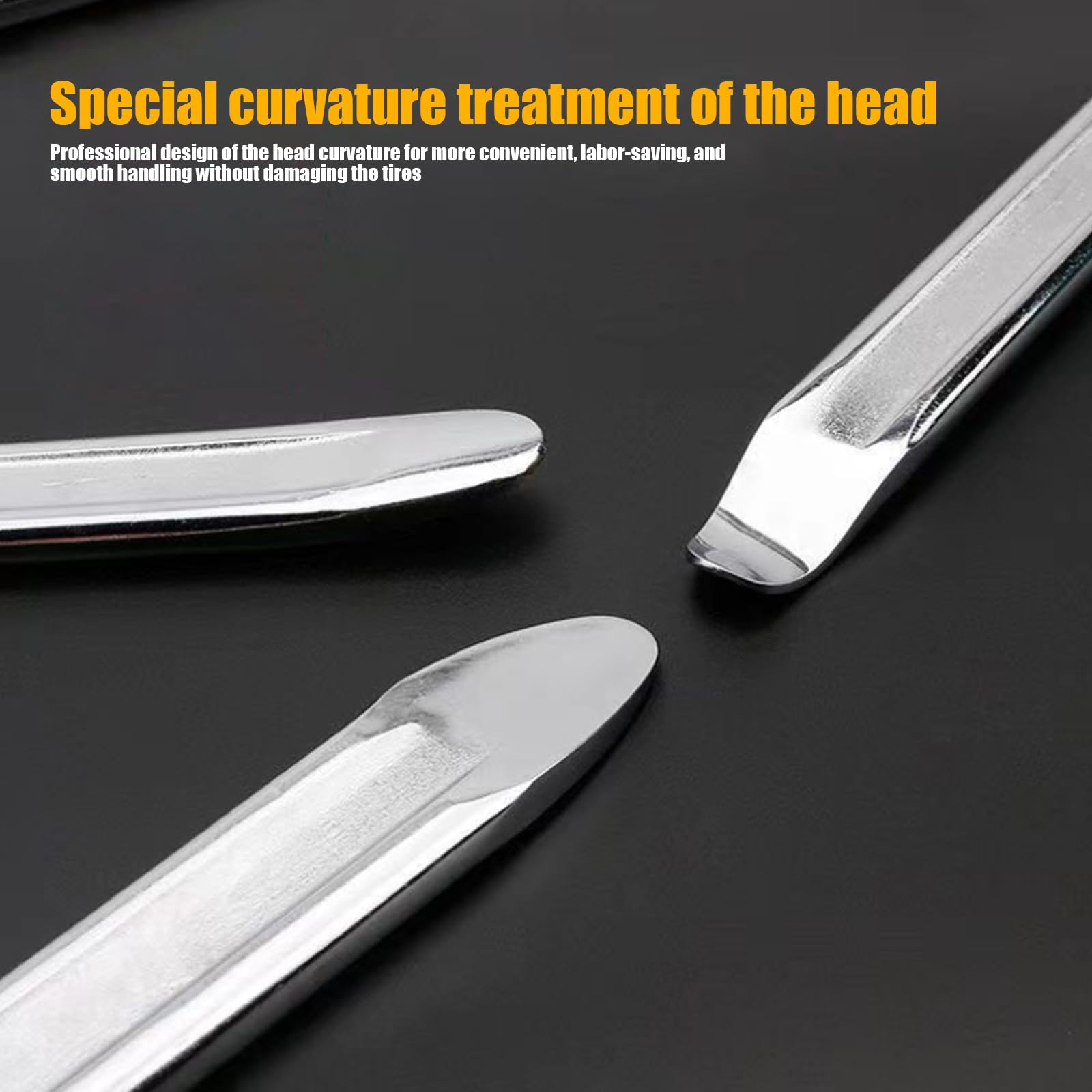 GKmow 3 PCS Car Tire Iron Kit, Tire Scoop Spoons Crowbar Lever, Rim Protectors Kit, Universal Tire Repair Maintenance Tools for Most Cars Motorcycles (Silver)