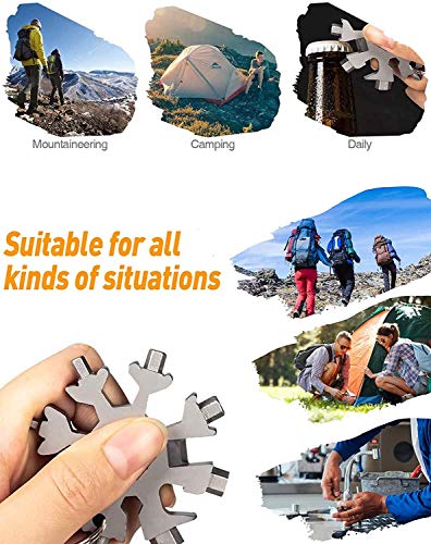 18-in-1 Snowflake Multi tool, Easy N Genius Stainless Steel Snow Multitools Bottle Opener-Screwdriver-Wrench, Cool Gadgets Gift Idea. (Colorful)