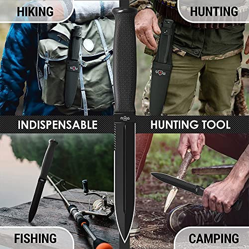 Bundle of 2 Items - Pocket Knife - Japanese Utility Knives with Sheath - Small Black Fixed Tactical Hobby Work Mini Knofe for Men Women - Best EDC Survival Camping Hiking Military Tool Sharp - Gifts