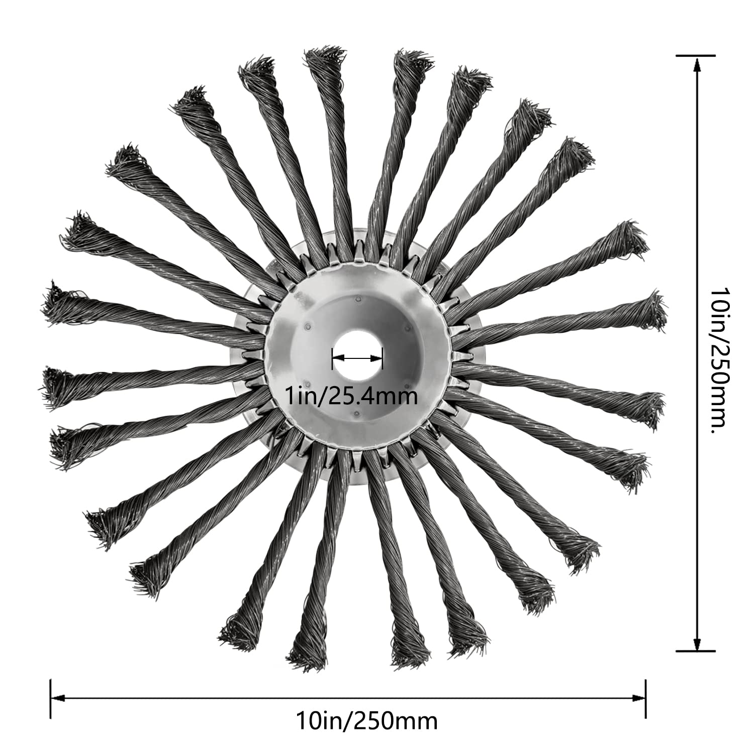 NeJesZoe 10 inch Unbreakable Steel Wire Weed Brush Cutter Trimmer Head,Lightweight Wired Trimmer Blade for Weed Trimmer,Wired Weed Trimmer Attachments Head (Adapters not Included)