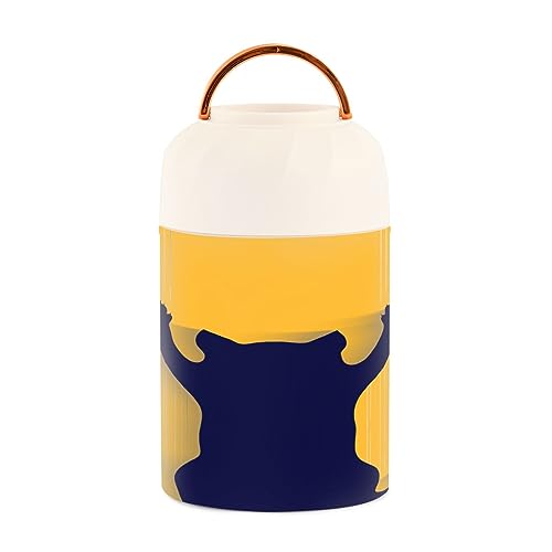 CUPADA Cute Black Cat Food Jar, Scratch Yellow Insulated Hot Food Jars Vacuum 17OZ with Folding Spoon for Work Trip Picnic Camping