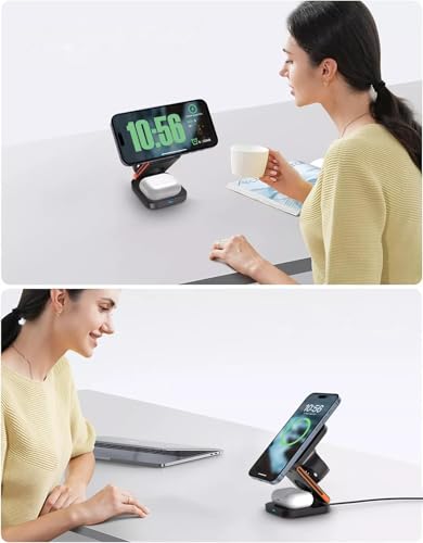BUBEYYIE Fast Wireless Charger 10W Charging Stand Compatible with iPhone 14 13 12 11 Pro XR XS X 8 Plus Samsung Galaxy S22 S21 20 S10 Note 20 10 Google LG and Other Cell Phones (Black)