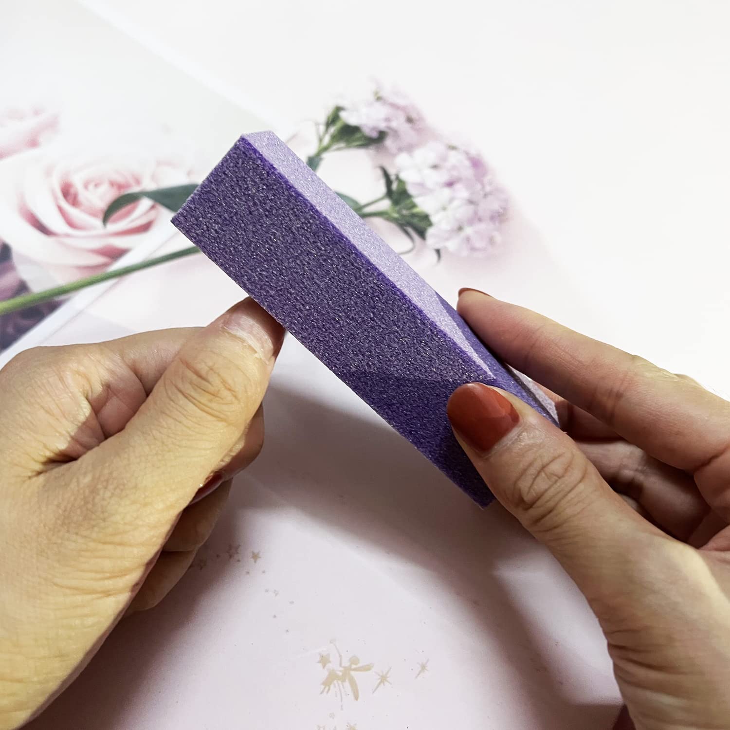 20PCS Nail File Buffer Set for Natural Nails,100 180 Grit Nail File,4 Sides 120 Grit Sanding Buffer Nail Block for Gel Acrylic Nails Professional Manicure Tool,Purple