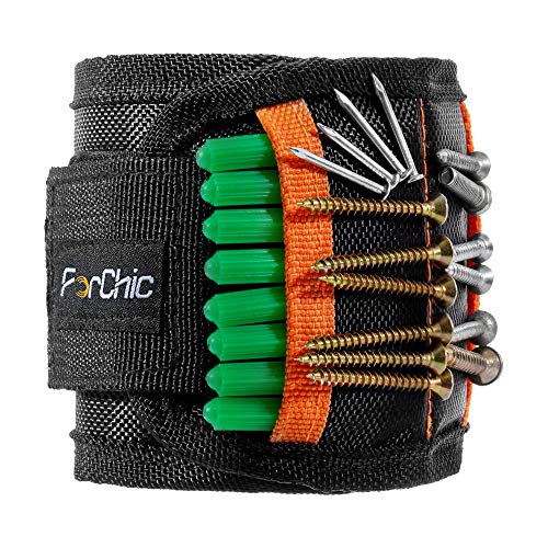 Magnetic Wristband with 15 Strong Magnets for Holding Screws, Nails, Drill Bits, Unique Cool Tool Christmas Birthday Gifts Gadgets for Men, DIY Handyman, Father/Dad, Husband, Boyfriend, Him, Women