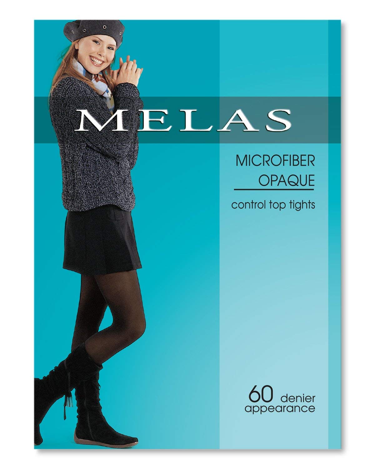 Melas MeMoi Microfiber Control Top Tights, Comfortable Velvet Soft Opaque Tights, 60 Denier - Sizes Small - Q2, Naturel, M-L