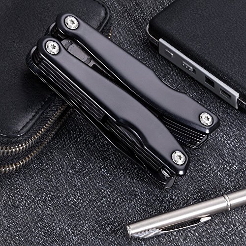 Bundle of 2 Items - Heavy Pocket Knife for Men - Folding Knife with Glass Breaker and Pocket Clip - Tactical Knofe - Multitool with Knife and Pliers - Utility Set of Mini Tools for Everyday Use - Gift