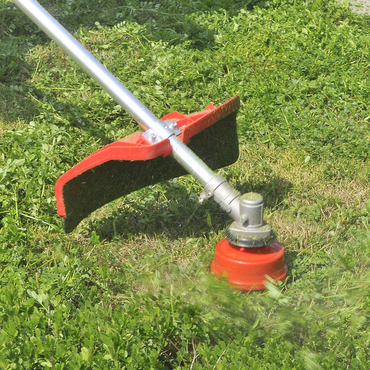 BGTOOL Universal fit Trimmer Head Bump Feed Weed Eater for Brush Cutter Grass Trimmer Petrol Straight Shaft Strimmer M10 x 1.25 LH (RED)