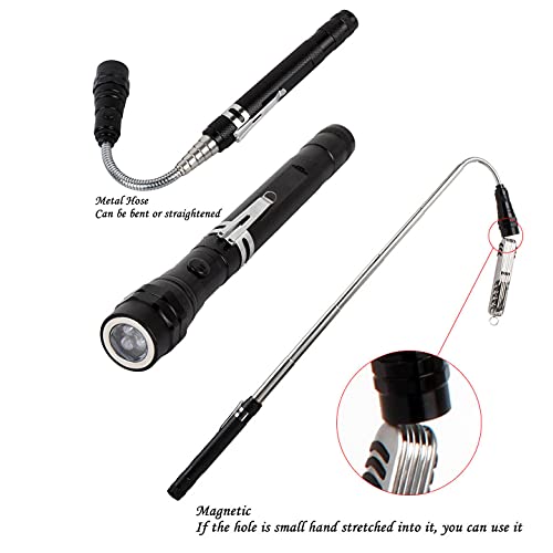 TTSLVS Gifts for Dad&Men Fathers Day,Magnetic Pickup Tool with LED, Telescoping Magnet Flashlight Pickup Stick Cool adget,Thanksgiving Day Christmas Stocking Stuffers Gift for Husband Boyfriend,Blue