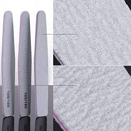 25 Pack Double Sided Emery Boards 100/180 Professional Nail File for Home and Salon Use