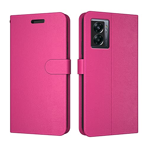 EnCases for Oneplus Nord N300 5G Case, Oneplus Nord N300 5G Wallet Case with Hand Strap PU Leather Clip Flip Case Cover with Card Holder Stand Feature for Oneplus N300 5G 2022 for Women Men, Hot Pink