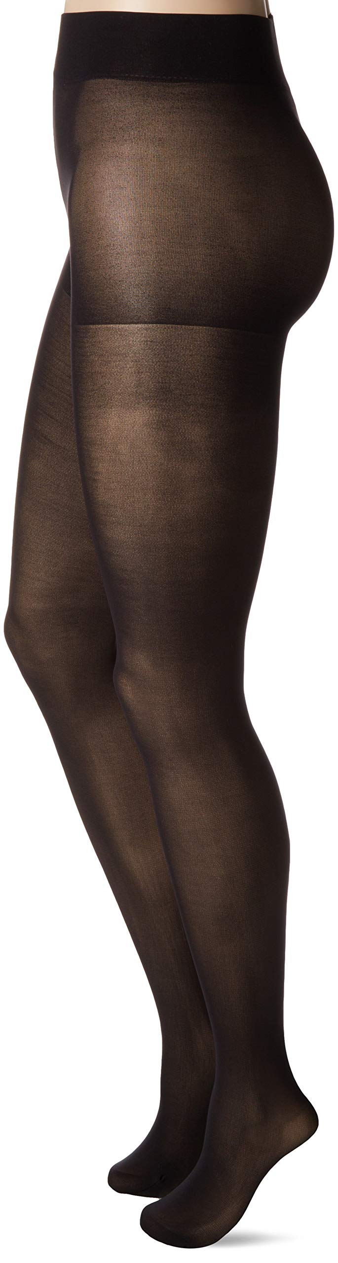 HUE womens Opaque With Control Top 2 Pack Tights, Black, US