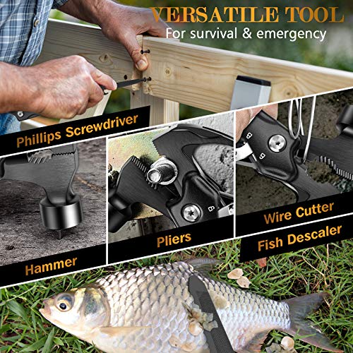 Camping Accessories Multitool Mini Hammer with Knife for Men Survival Tool Cool & Unique Gifts for Dad/ Boyfriend/Brother/Friends/Teens as valentines Day/Fatherās Day/ Birthday/ Christmas