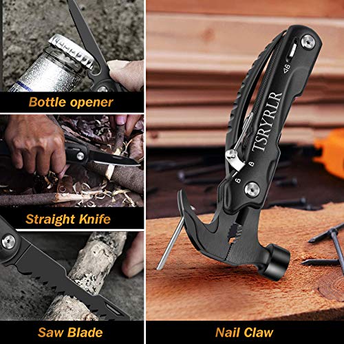Camping Accessories Multitool Mini Hammer with Knife for Men Survival Tool Cool & Unique Gifts for Dad/ Boyfriend/Brother/Friends/Teens as valentines Day/Fatherās Day/ Birthday/ Christmas