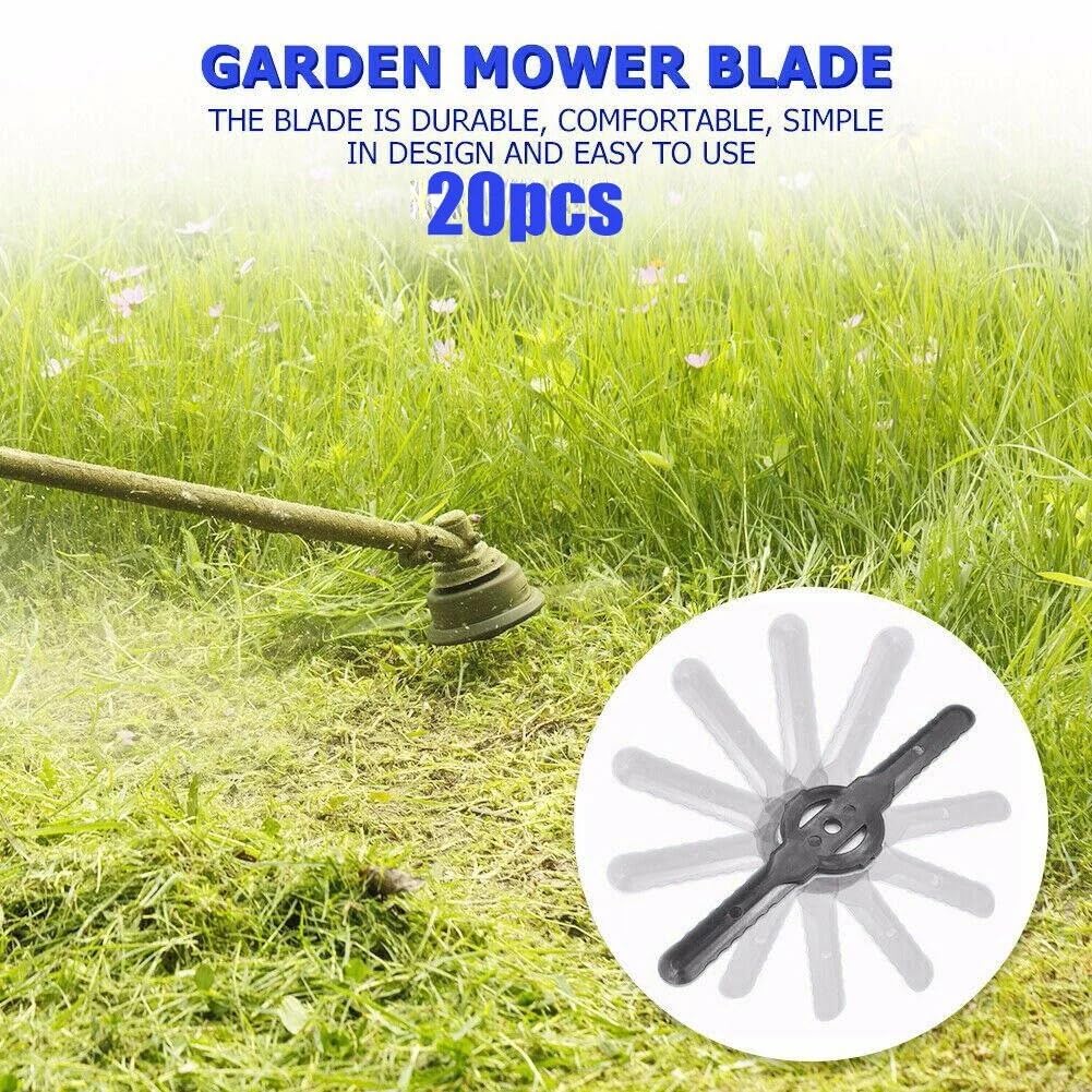 SAITOM 20PCS Plastic Cutter Blades for Electric Cordless Grass Trimmer Lawn Mower Grass Cutter Replacement Plastic Blades Garden Tools