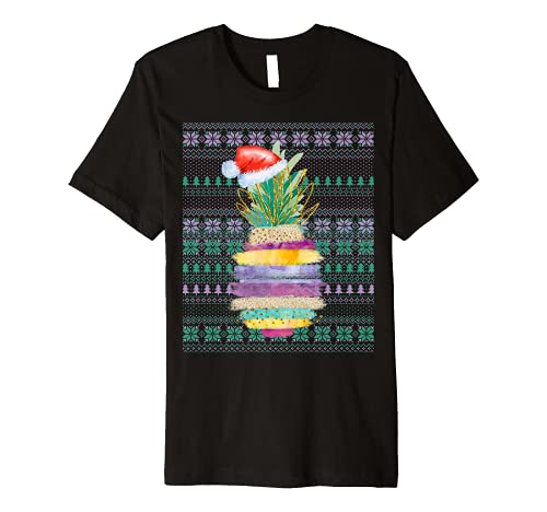 Ugly Christmas Santa Costume Christmas Pineapple Lovers Premium T-Shirt