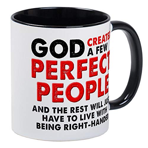 Perfectly Left-Handed Left Hand Funny Mug - Ceramic RINGER 11oz Coffee/Tea Cup Gift Stocking Stuffer