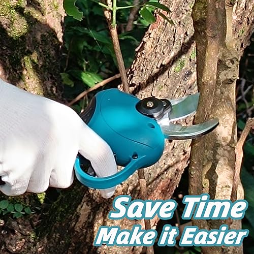 LHRETXQ Electric Pruning Shears Cordless- Cordless Pruner 40mm (1.6inch) Cutting Diameter Clipper - Power Tree Branch Pruner with 21V 2000 mAh Lithium Battery & Replacement Blade Set Garden Tool