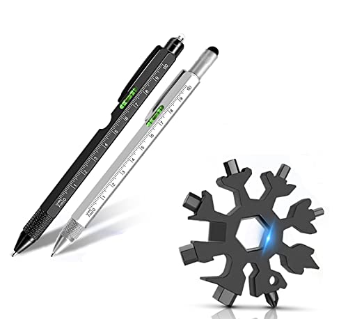 Gifts for Men, 9 in 1 Multitool Pen Set and 18 in 1 Snowflake Multitool, Gifts for Men Who Have Everything