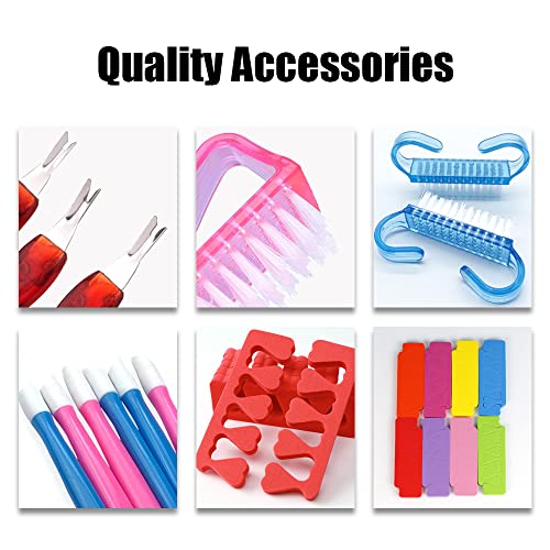 21 Pcs Professional Nail Files Set,16 Pcs Double Sided 180/240 Grits Long Lasting Polisher Washable Emery Boards for Acrylic & Natural Nails,Manicure Nail Styling Tool for Home and Salon Use