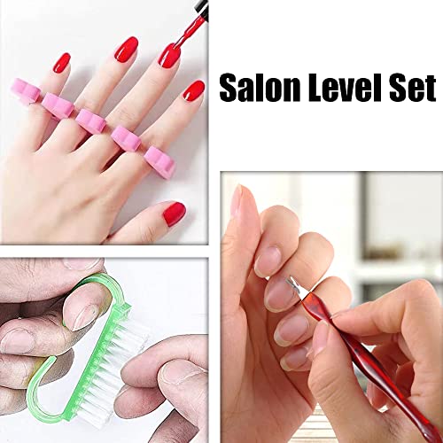 21 Pcs Professional Nail Files Set,16 Pcs Double Sided 180/240 Grits Long Lasting Polisher Washable Emery Boards for Acrylic & Natural Nails,Manicure Nail Styling Tool for Home and Salon Use