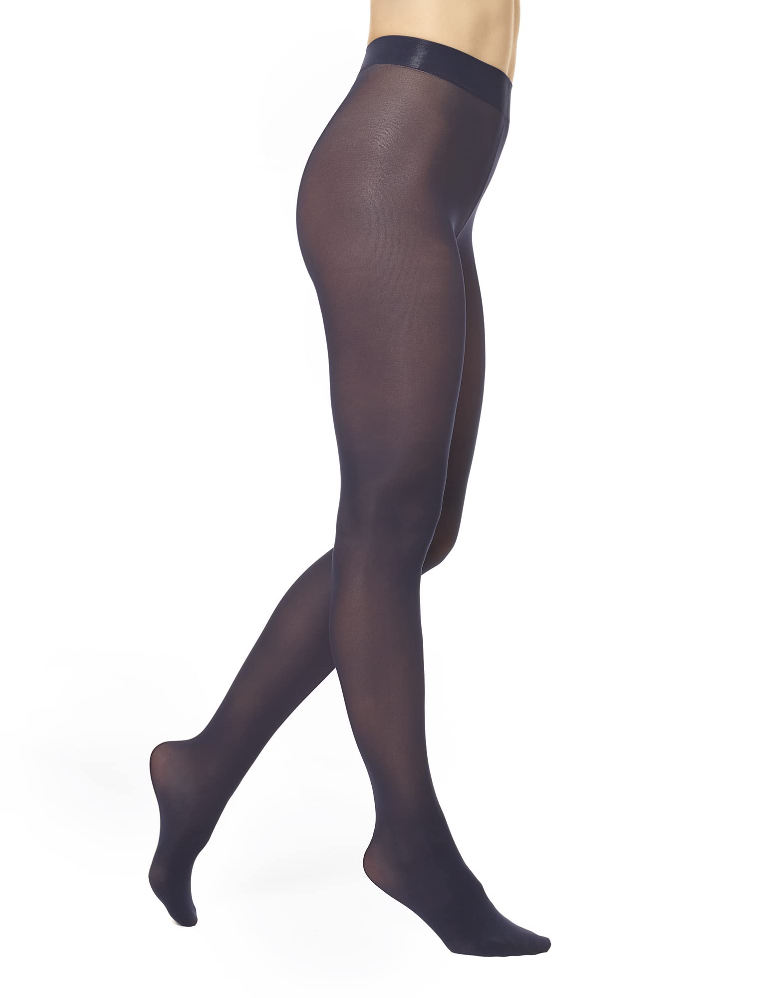 HUE womens Opaque Tights pantyhose, Navy, 1 US