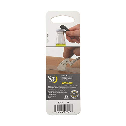 Nite Ize KMT-11-R3 Sized Easily attaches to an existing Chain or Strap DoohicKey Key Keychain Multi-Tool (1 Pack), One, Stainless