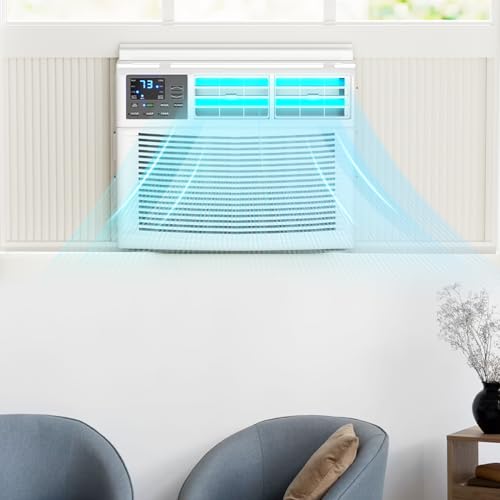 Magshion 8000 BTU Window Air Conditioner with Remote & App Control, 6 Modes β Cool, Dry, Auto-Restart, Fan, Sleep, Cools Rooms up to 350 Sq. Ft., Quiet AC Unit with Easy Install Kit