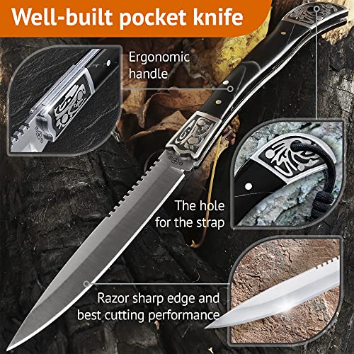 Bundle of 2 Items - Mini Multitool Knife 12 in 1 - Small Pocket Multi Tool with Knife and Pliers - Best Pocket Knife for Urban Work Hobby Unboxing - Stocking Stuffers for Men - Gift for Men and Women
