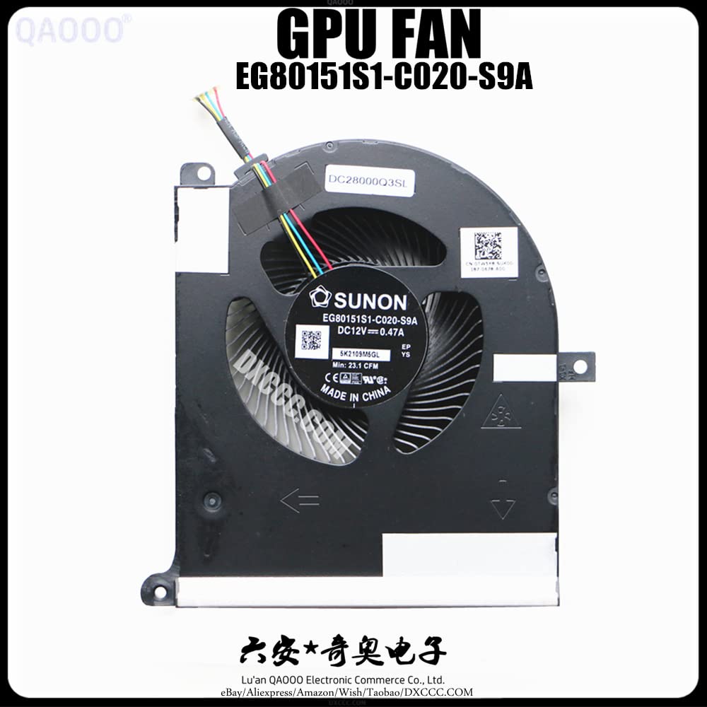 DENGHUXIE CN-0TW5Y8 EG80151S1-C020-S9A GPU Cooling Fan for DELL Alienware Area-51m R2 Gaming Laptop GPU Fan (GPU Fan CN-0TW5Y8)