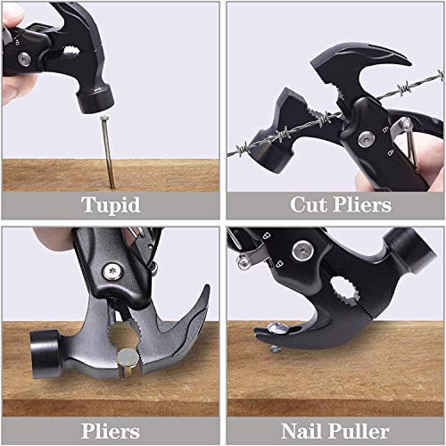 Personalized Christmas Gifts for Grandpa Dad Uncle Custom Name Pocket Multitool Knife, Stocking Stuffers Cool Gadgets Presents for Men Father Him, All in One Tools Mini Hammer Multitool