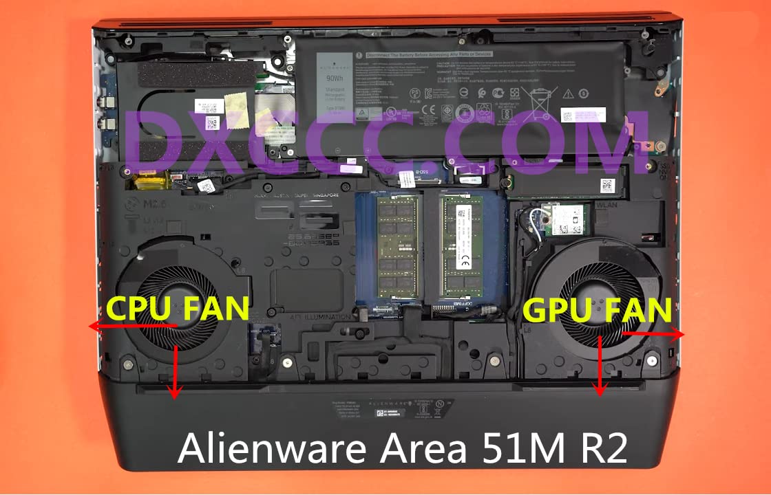 DENGHUXIE CN-0TW5Y8 EG80151S1-C020-S9A GPU Cooling Fan for DELL Alienware Area-51m R2 Gaming Laptop GPU Fan (GPU Fan CN-0TW5Y8)