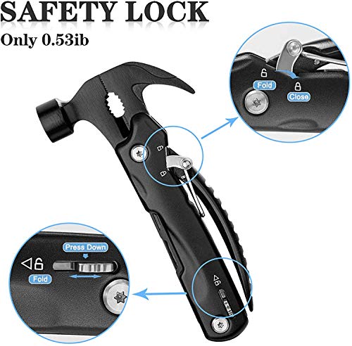 Personalized Christmas Gifts for Grandpa Dad Uncle Custom Name Pocket Multitool Knife, Stocking Stuffers Cool Gadgets Presents for Men Father Him, All in One Tools Mini Hammer Multitool