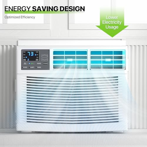 Magshion 8000 BTU Window Air Conditioner with Remote & App Control, 6 Modes β Cool, Dry, Auto-Restart, Fan, Sleep, Cools Rooms up to 350 Sq. Ft., Quiet AC Unit with Easy Install Kit