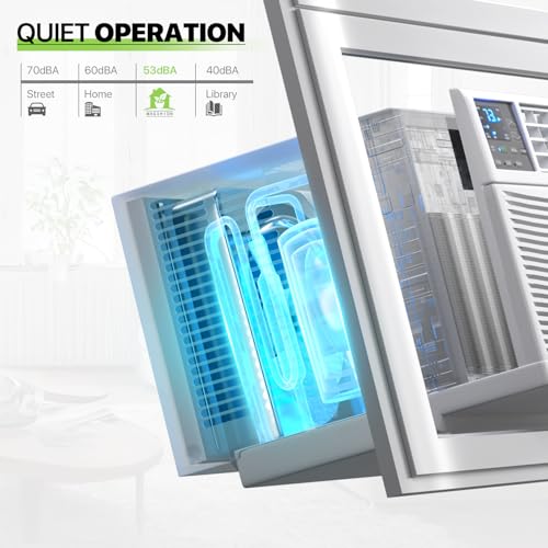 Magshion 8000 BTU Window Air Conditioner with Remote & App Control, 6 Modes β Cool, Dry, Auto-Restart, Fan, Sleep, Cools Rooms up to 350 Sq. Ft., Quiet AC Unit with Easy Install Kit