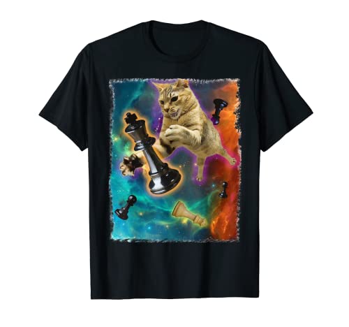 Cats in Space Chess Set Pieces T-Shirt