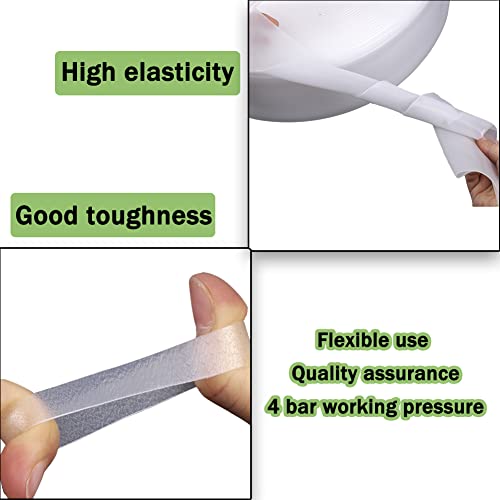 QuQuyi 1" PE Backwash Hose, Lay Flat Hose Lightweight Expandable Discharge Hoses for Lawn Garden Pool 49 FT