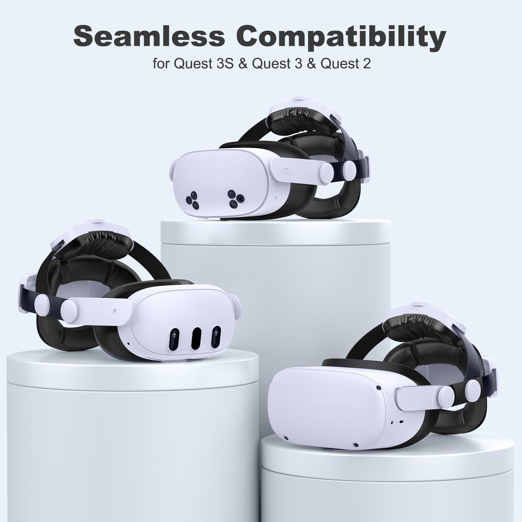 Kawaye Comfort Head Strap for Meta Quest 3S/Quest 3/Quest 2 Head Strap, Double Knobs Adjustable Elite Strap Replacement,VR Headset Accessories Strap Enhanced Support&Comfort&Reduce Pressure