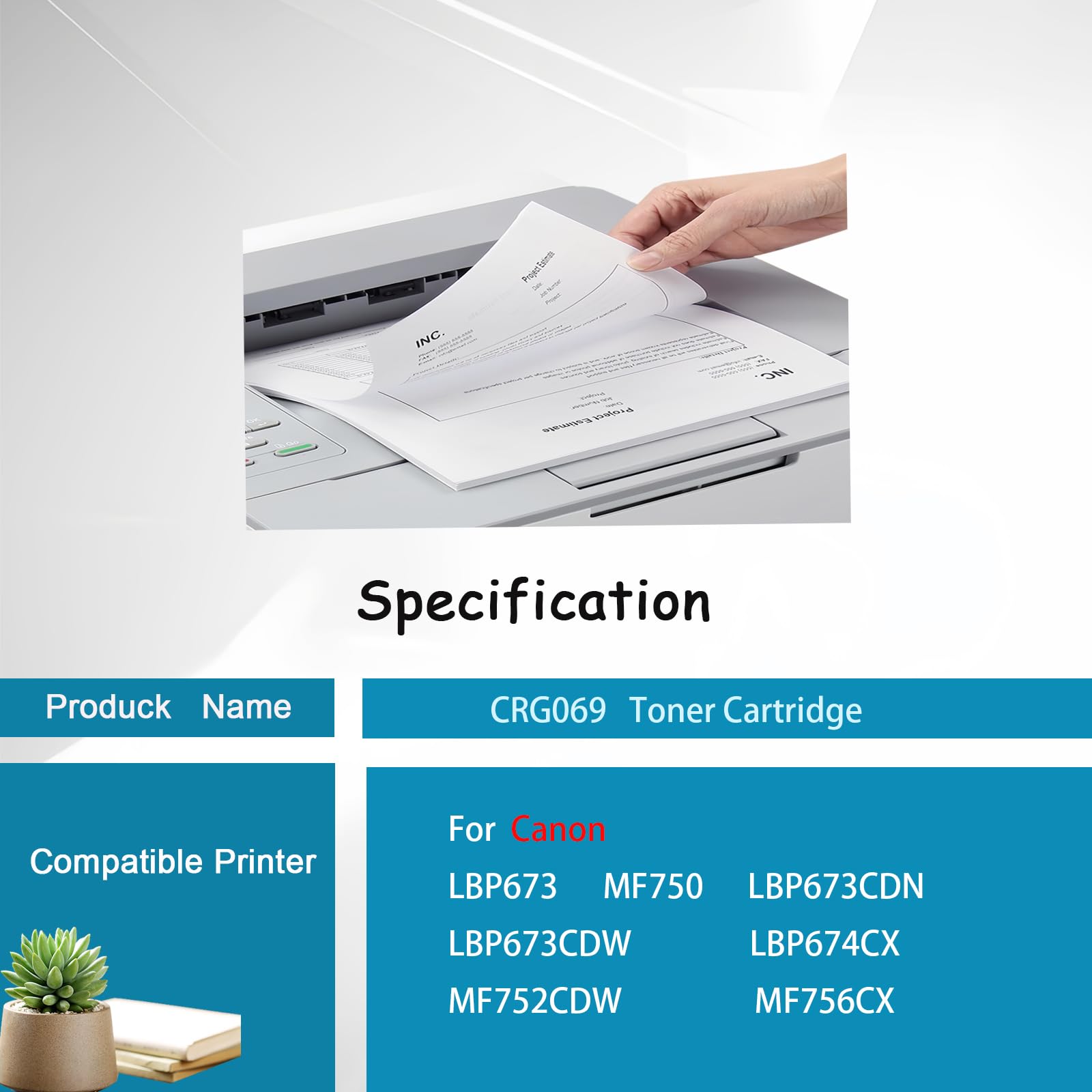CRG069 Toner Cartridge, Compatible for Canon LBP673 MF750 LBP673CDN LBP673CDW LBP674CX MF752CDW MF756CX Printer (1 Pack Yellow)