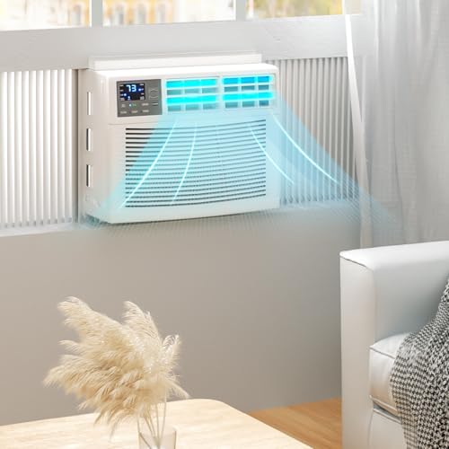Magshion 8000 BTU Window Air Conditioner with Remote & App Control, 6 Modes β Cool, Dry, Auto-Restart, Fan, Sleep, Cools Rooms up to 350 Sq. Ft., Quiet AC Unit with Easy Install Kit
