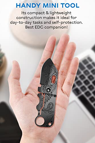 Grand Way Small Pocket Knife - Folding Wallet Knife - Mini Tactical Knife with Money Clip - Cool Dragon Blade Credit Card - Small Folding Knife - Birthday Christmas Gifts for Men and Women 6682