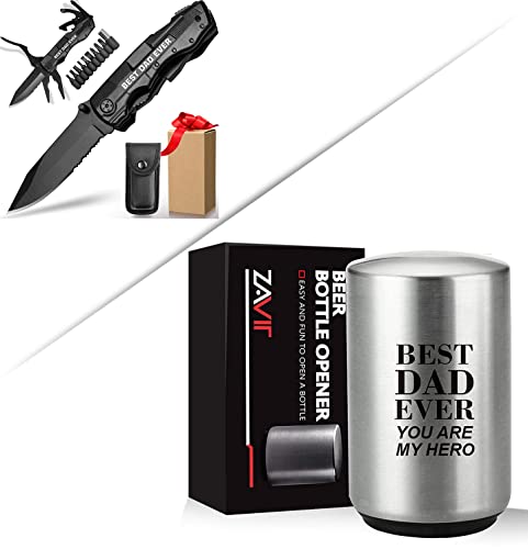 ZAVIT BEST DAD EVER Bottle Opener+Multitool Knife, Gifts for Dad, Dad Birthday Gift, Gifts Idea for Dad.
