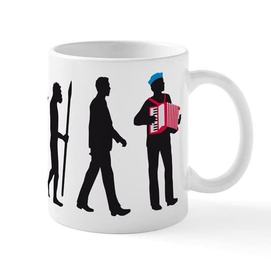 CafePress Evolution Of Man Accordion Player Mugs Ceramic Coffee Mug, Tea Cup 11 oz