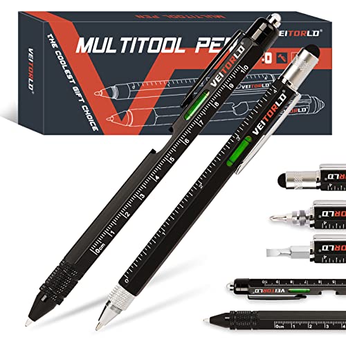 VEITORLD Gifts for Men Dad Husband from Daughter Wife, Valentine's Day, 10 in 1 Multi-tool 2pcs Pen Set, Unique Birthday Gift Ideas, Anniversary Cool Gadgets for Him Boyfriend