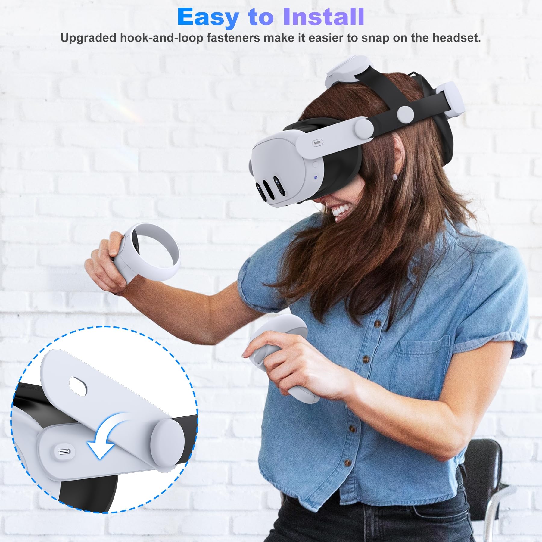 Kawaye Comfort Head Strap for Meta Quest 3S/Quest 3/Quest 2 Head Strap, Double Knobs Adjustable Elite Strap Replacement,VR Headset Accessories Strap Enhanced Support&Comfort&Reduce Pressure