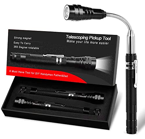 LED Magnetic Pick Up Tool,Extensible Led Flashlights,Perfect Mechanic pick-up tools gifts for men, Valentines Day gifts